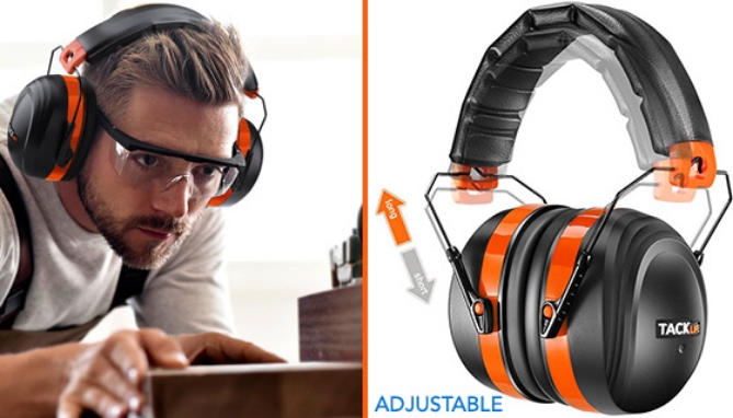 Pro Grade SNR34db (nrr28db) Folding Over The Ear "Ear Muff Style" Noise ...