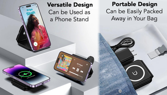 15W Super Fast 3 In 1 Foldable Mag-Safe Charger - PulseTV