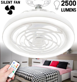 Bright n Cool Ceiling Socket Fan & Light w/ Remote - PulseTV
