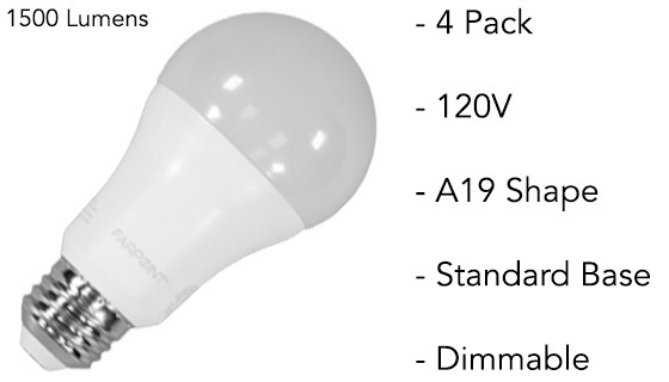 4-Pack of Dimmable 100 Watt LED Light Bulbs - PulseTV