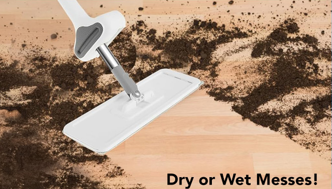 Microfiber Mop Self-Wringing Flat Wet/Dry Mop - PulseTV