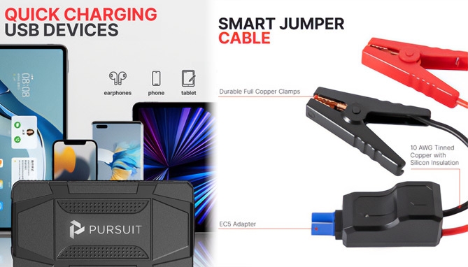 DENTED/Dinged: Portable Vehicle Jump Pack And Power Bank Combo - PulseTV