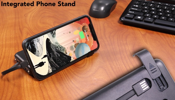 DENTED/Dinged: 10,000mAh Multi Device Power Bank With Built In Cords ...