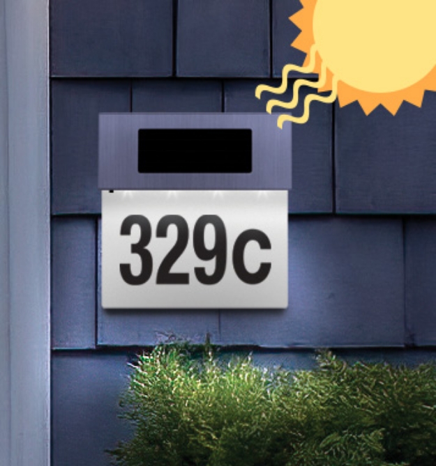 Elegant Solar-Powered LED Address Light for Curb Appeal - PulseTV