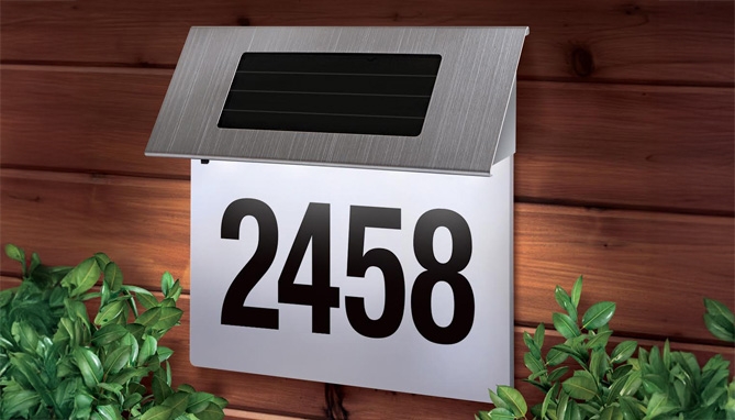 Elegant Solar-Powered LED Address Light for Curb Appeal - PulseTV
