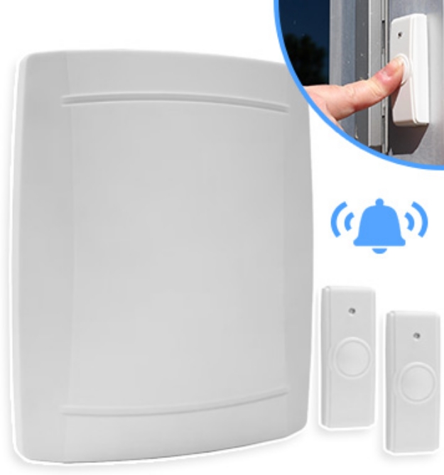 Wireless Door Chime Kit with 2 Buttons | Easy Install Battery Doorbell ...