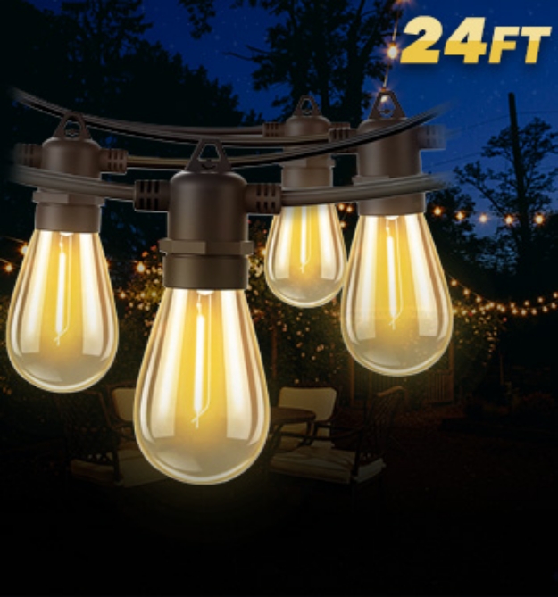 24 Ft LED String Lights – Professional Grade Indoor & Outdoor Lighting ...