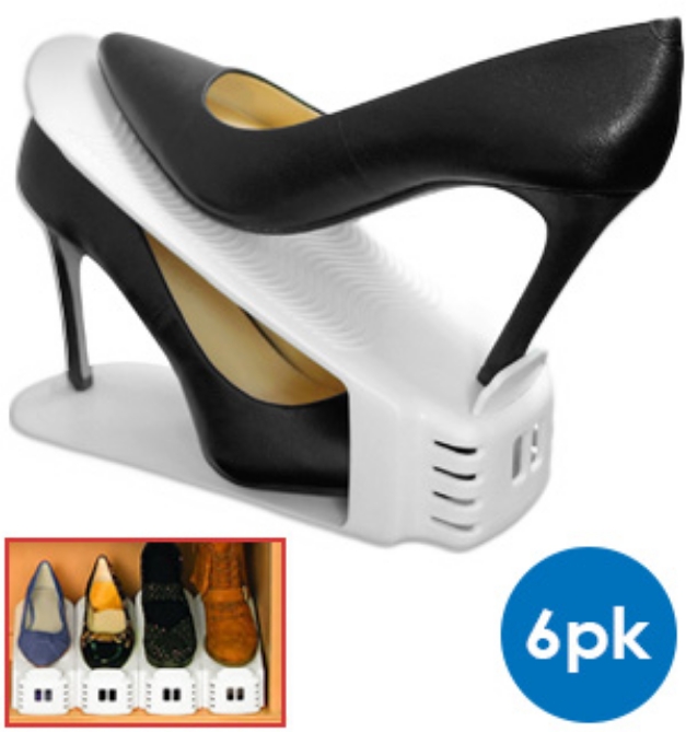 DENTED/Dinged: Shoe Slotz - Double Your Storage: Set of 6 - PulseTV