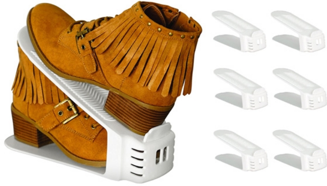 DENTED/Dinged: Shoe Slotz - Double Your Storage: Set of 6 - PulseTV