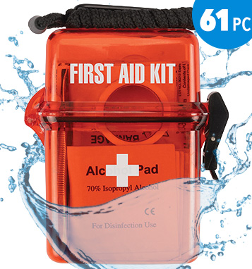 Compact Essential First Aid Kit: 61pc with Waterproof Case - PulseTV
